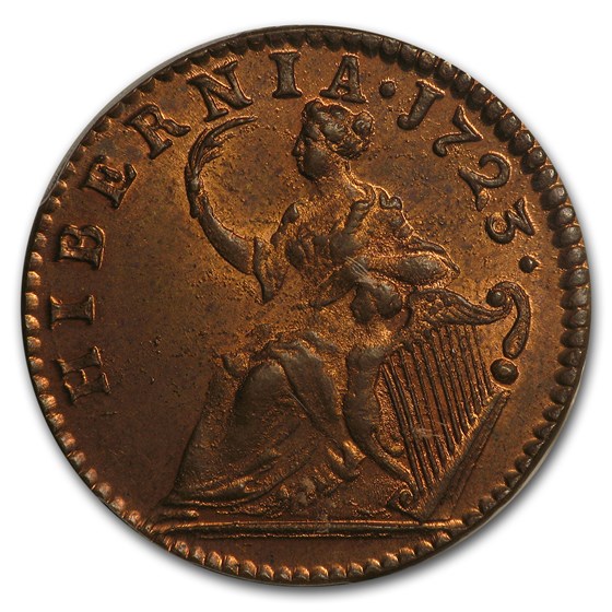Buy 1723 Wood's Hibernia Halfpenny MS-65+ PCGS (Red/Brown) | APMEX