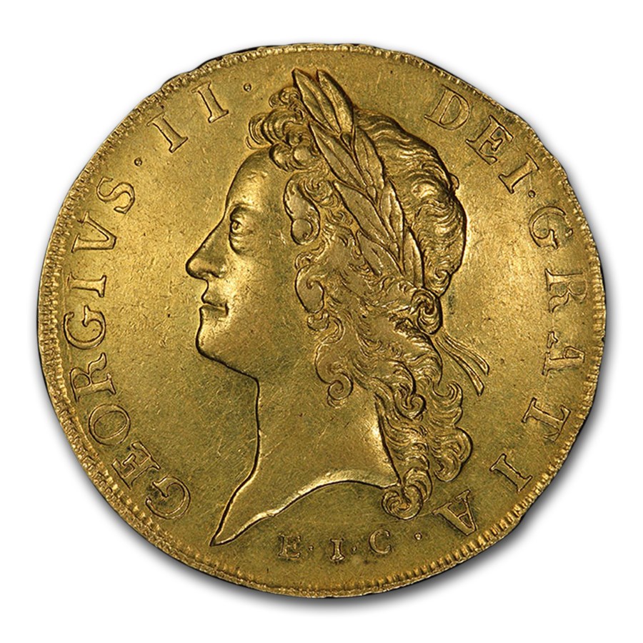 Buy 1729 Great Britain Gold Five Guineas George II AU-53 PCGS | APMEX