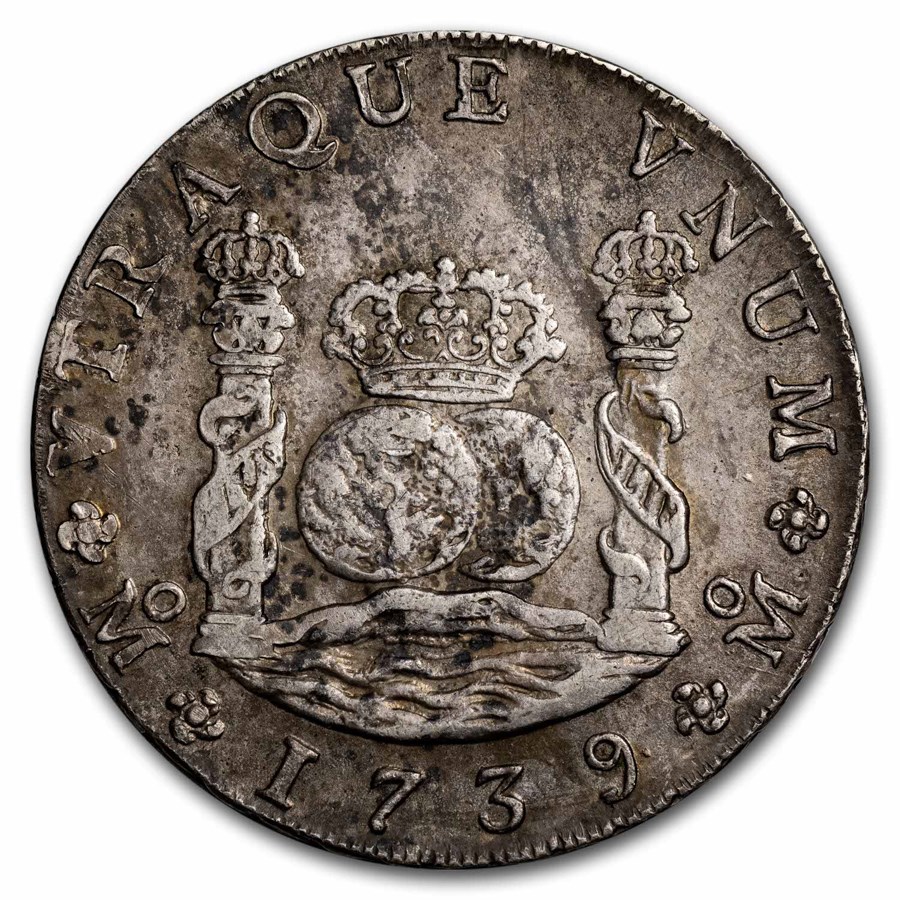 1739-Mo MF Mexico Silver 8 Reales Pillar Dollar VF