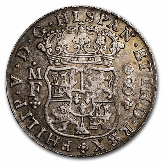 1739-Mo MF Mexico Silver 8 Reales Pillar Dollar VF