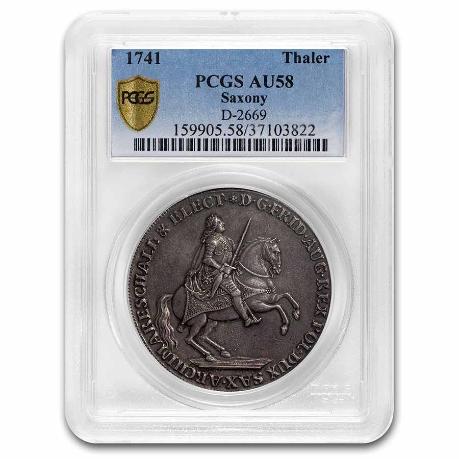 Buy 1741 German States Saxony Silver Thaler AU-58 PCGS | APMEX