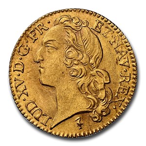 1744-W France Gold Louis d'Or Louis XV MS-64 NGC
