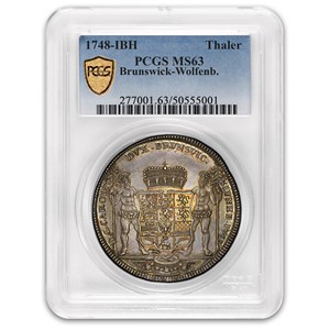 1748 Germany Silver Thaler Karl I MS-63 PCGS