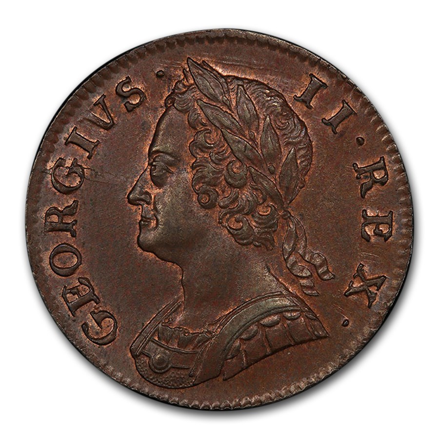 Buy 1749 Great Britain Halfpenny George II MS-65 PCGS (Brown) | APMEX