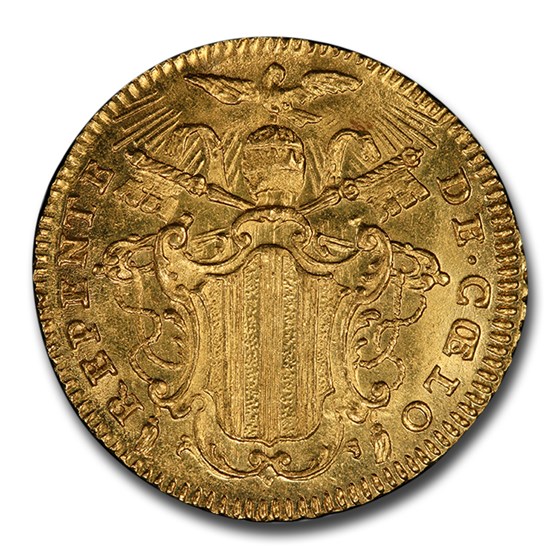Buy 1750 Italy Papal States Gold Zecchino Benedict XIV MS-66 PCGS | APMEX