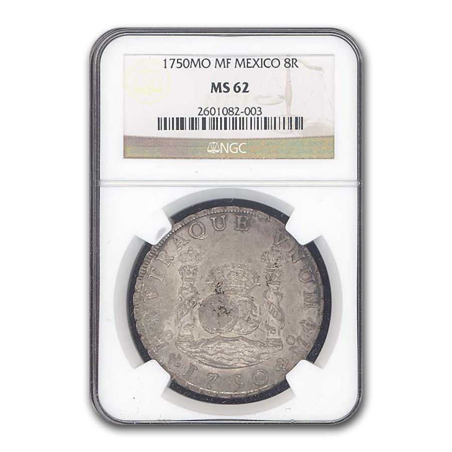 Buy 1750 Mo MF Mexico 8 Reales Fernando VI MS-62 NGC | APMEX