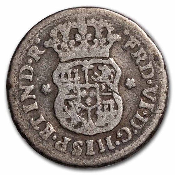 1751-Mo Mexico Silver 1/2 Real Ferdinand VI VF