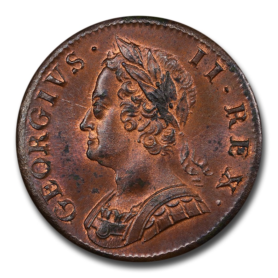 Buy 1753 GB Half Penny George II MS-63 Red/Brown | APMEX