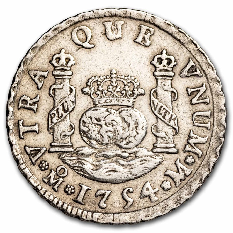 1754-Mo M Mexico 2 Reales Ferdinand VI AU