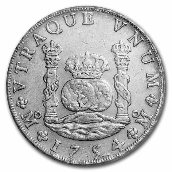 Buy 1754 Mo-MF Mexico Silver 8 Reales MS-61 PCGS (Calico-487) | APMEX
