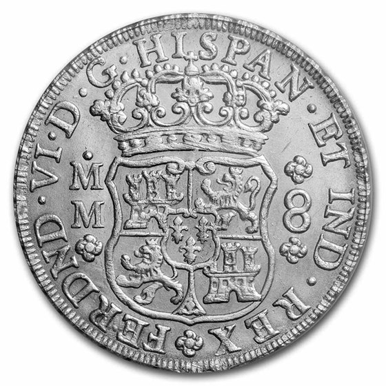 Buy 1754 Mo-MF Mexico Silver 8 Reales MS-61 PCGS (Calico-487) | APMEX