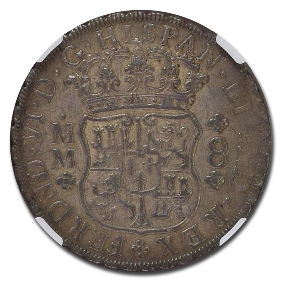 Buy 1755-Mo Mexico Spanish Colony Silver 8 Reales AU-55 NGC | APMEX