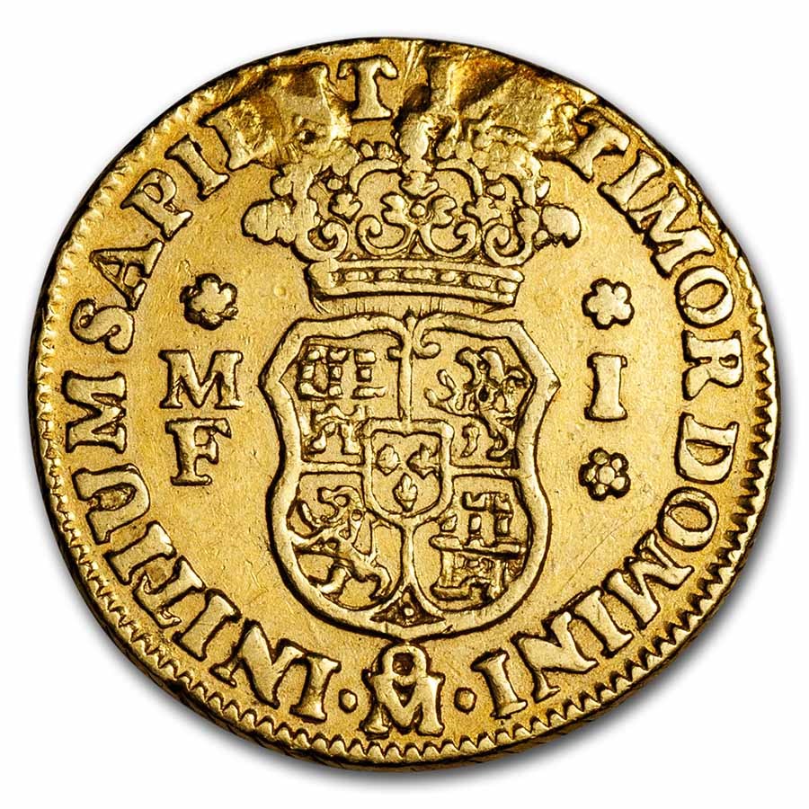 Buy 1756-M JB Spain Gold 1/2 Escudo Ferdinand VI AU | APMEX