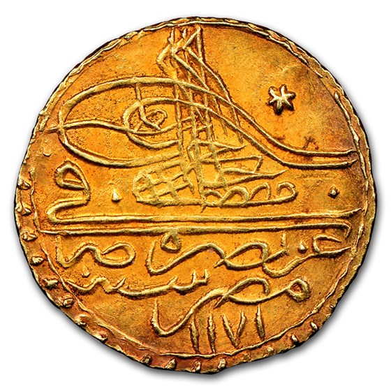 Buy (1757) Egypt Gold Zeri Mahbub Mustafa III MS-63 NGC | APMEX