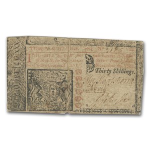 Buy 1757 Thirty Shillings New Jersey Currency 11/20/1757 VF | APMEX