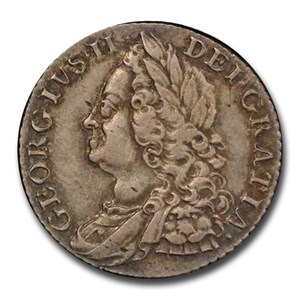 1758 Great Britain Silver Shilling George II AU-58 PCGS
