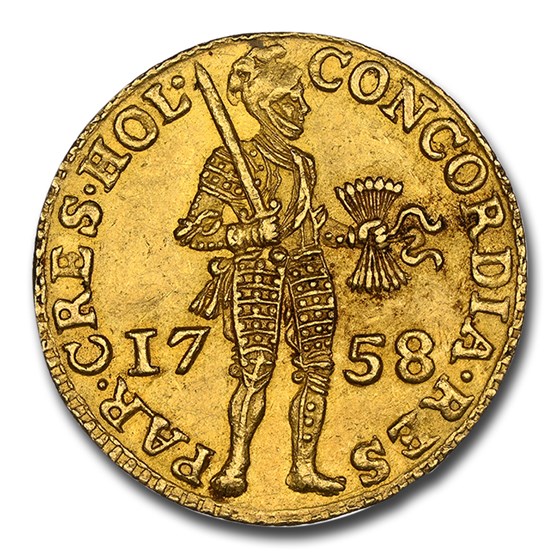 Buy 1758 Netherlands Holland Gold Ducat MS-62 NGC | APMEX