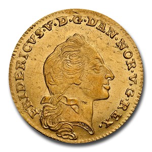 1761 Denmark Gold 12 Mark MS-63 NGC