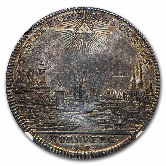 Buy 1765 German States Nurnberg Silver City View Taler AU-55 NGC | APMEX