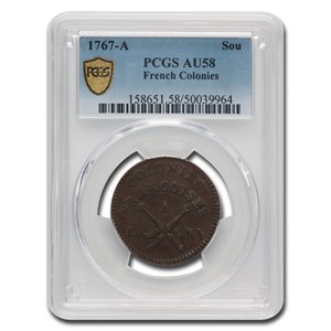 1767-A France Sou AU-58 PCGS (Brown)