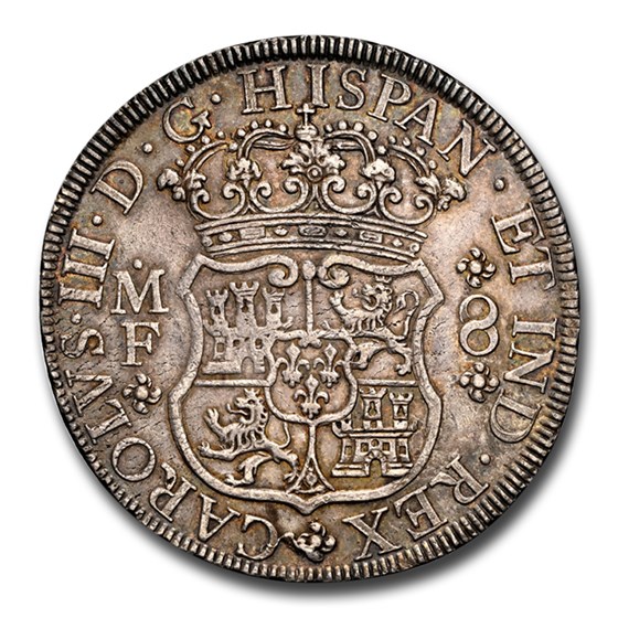 1770-Mo Mexico Silver 8 Reales AU-58 NGC