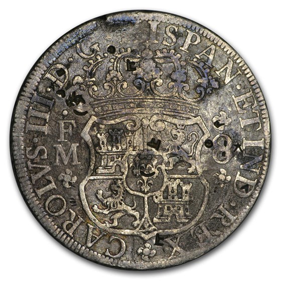 Buy 1770 Mo-MF Mexico Silver 8 Reales Charles III Fine (Chopmarked) | APMEX