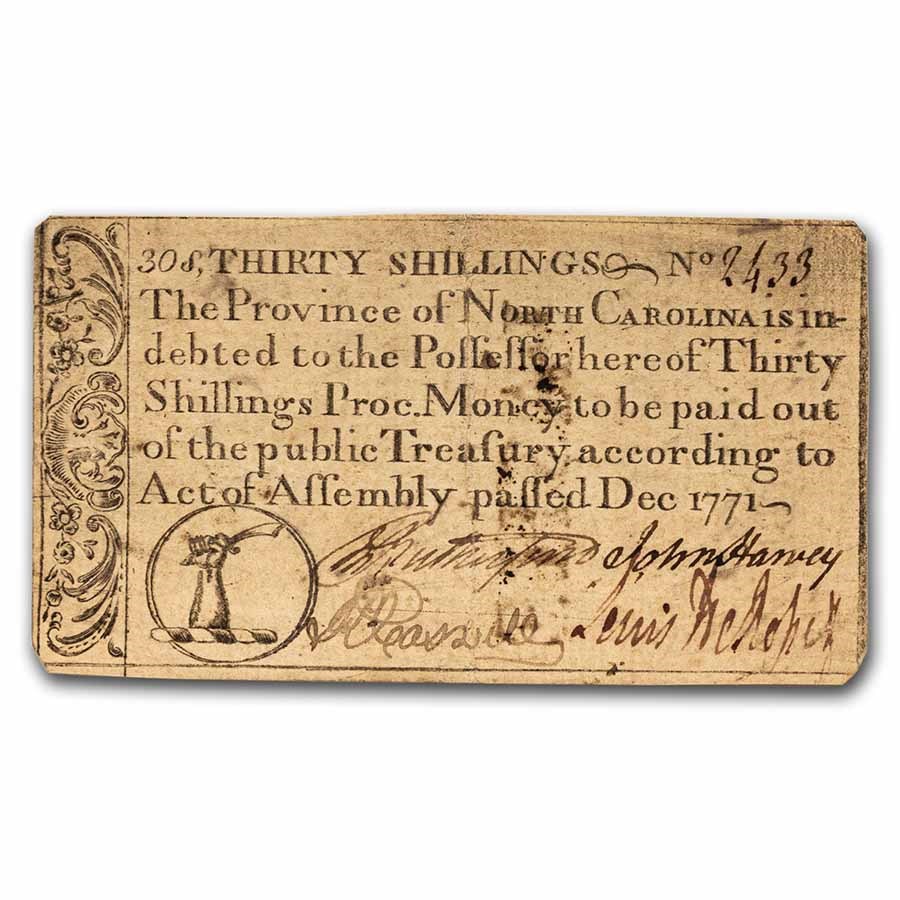 Buy Scarce 1771 30 Shillings NC 12/1771 XF | APMEX