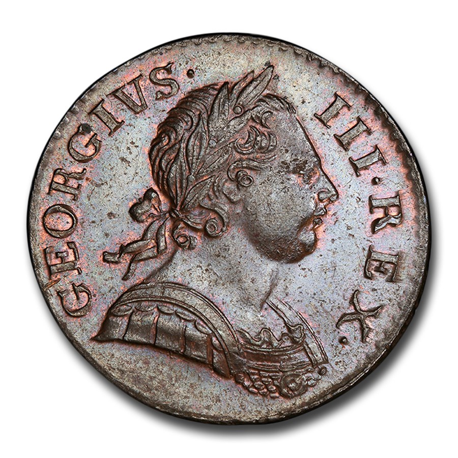Buy 1771 Great Britain Half Penny George III MS-63 PCGS (Brown) | APMEX