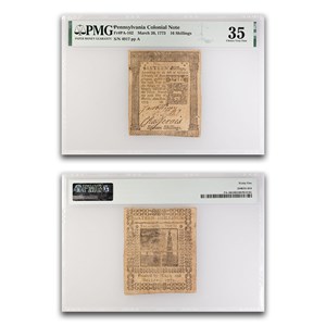 1773 16 Shillings Pennsylvania 3/20/1773 VF-35 PMG (Fr#PA-162)