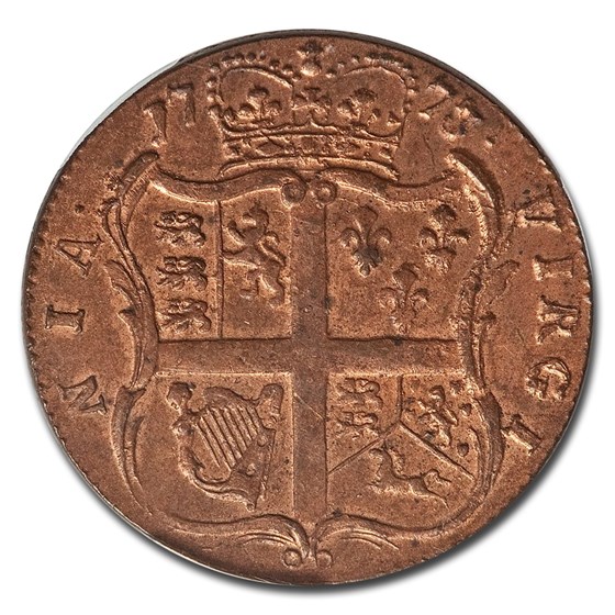 Buy 1773 Virginia Half Penny MS-63 PCGS (No Period, Red/Brown) | APMEX