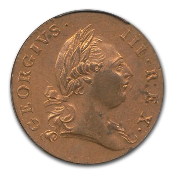 Buy 1773 Virginia Half Penny w/Period MS-64 PCGS (Red) | APMEX