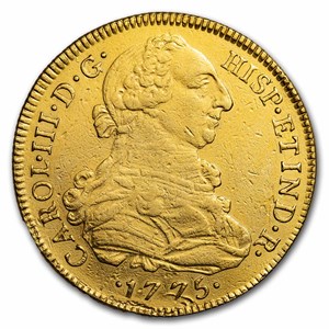 1775-LIMAE MJ Peru Gold 8 Escudos Charles III XF