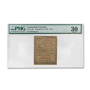 Buy 1776 1/3 Dollar Continental Currency Fugio Note 2/17/76 VF-30 PMG ...