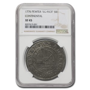 1776 Continental Currency Dollar XF-45 NGC