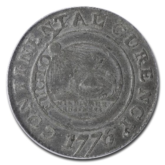 1776 Continental Currency Dollar XF-45 PCGS CAC (Pewter)