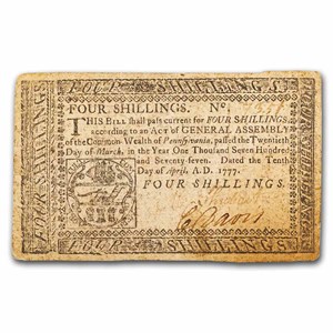 Buy 1777 4 Shillings Pennsylvania 4/10/1777 XF (Fr#PA-211A) | APMEX