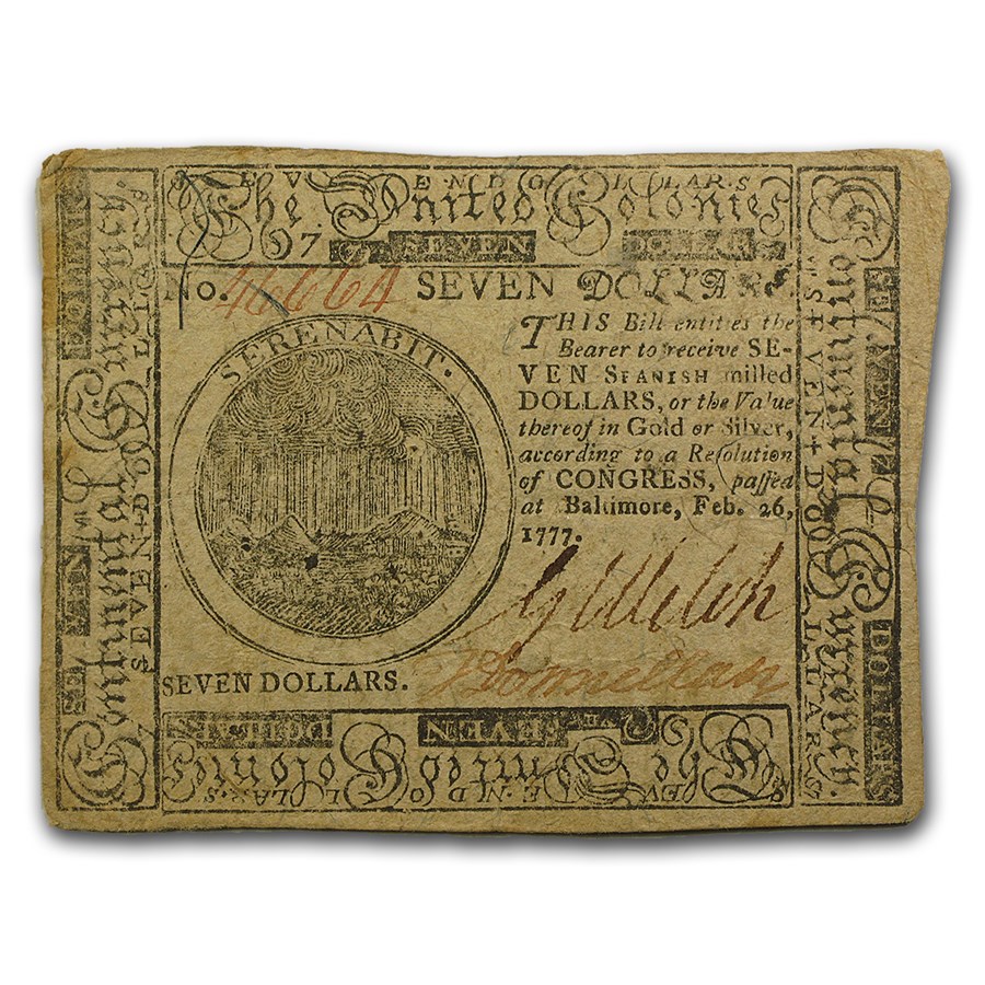 Buy 1777 $7 Continental Currency 2/26/77 VF | APMEX