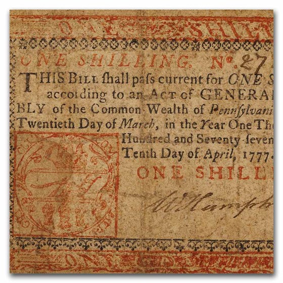 Buy 1777 One Shilling PA 4/10/1777 VF-25 PMG (Fr#PA-213b) | APMEX