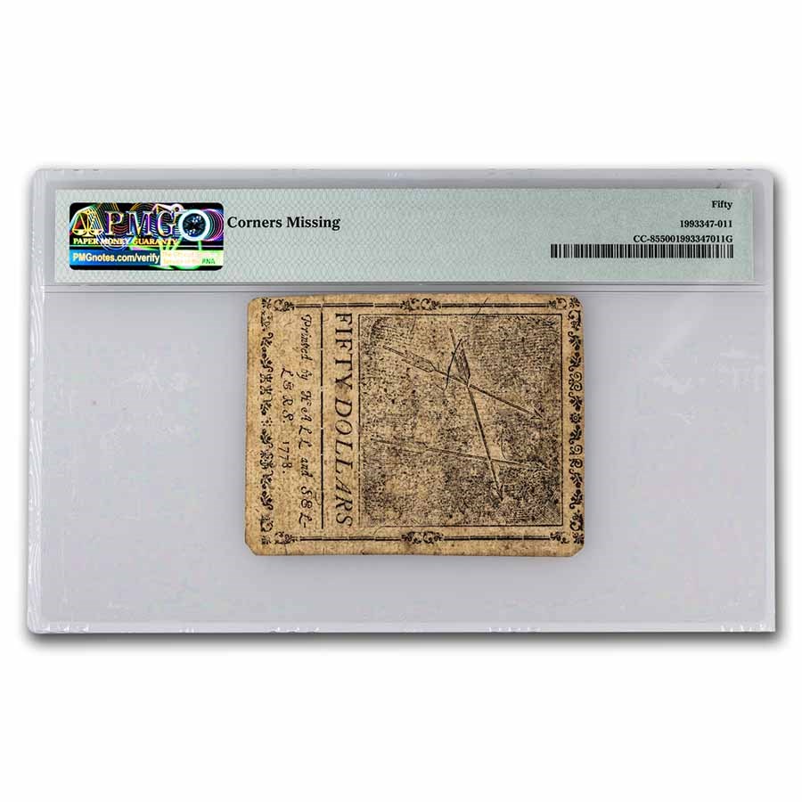 Buy 1778 $50 Continental Currency 9/26/78 AU-50 PMG | APMEX