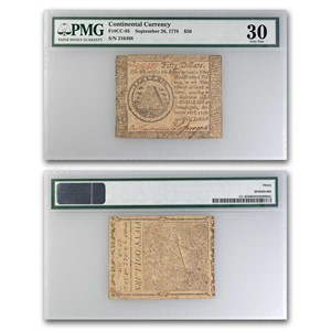 1778 $50 Continental Currency 9/26/78 VF-30 PMG (Fr#CC-85)