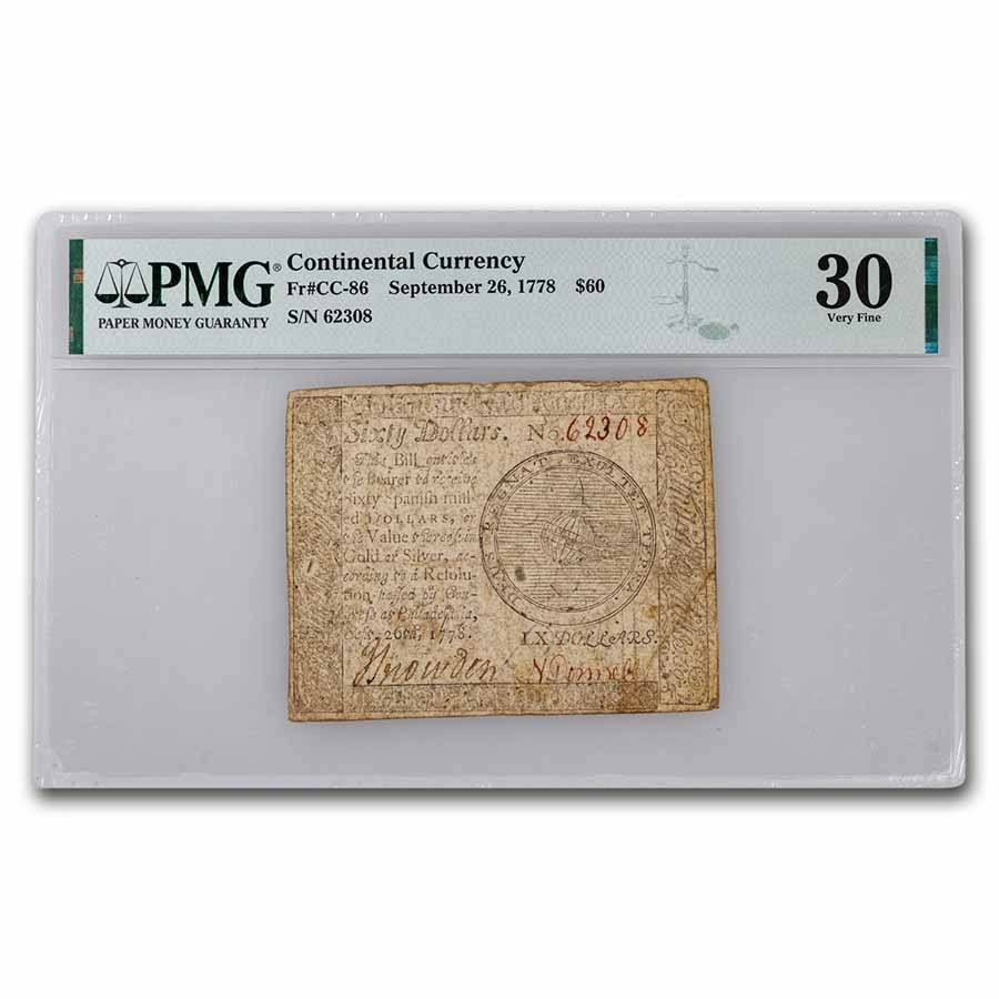 Buy 1778 $60 Continental Curr. 9/26/78 VF-30 PMG (Fr#CC-86) | APMEX