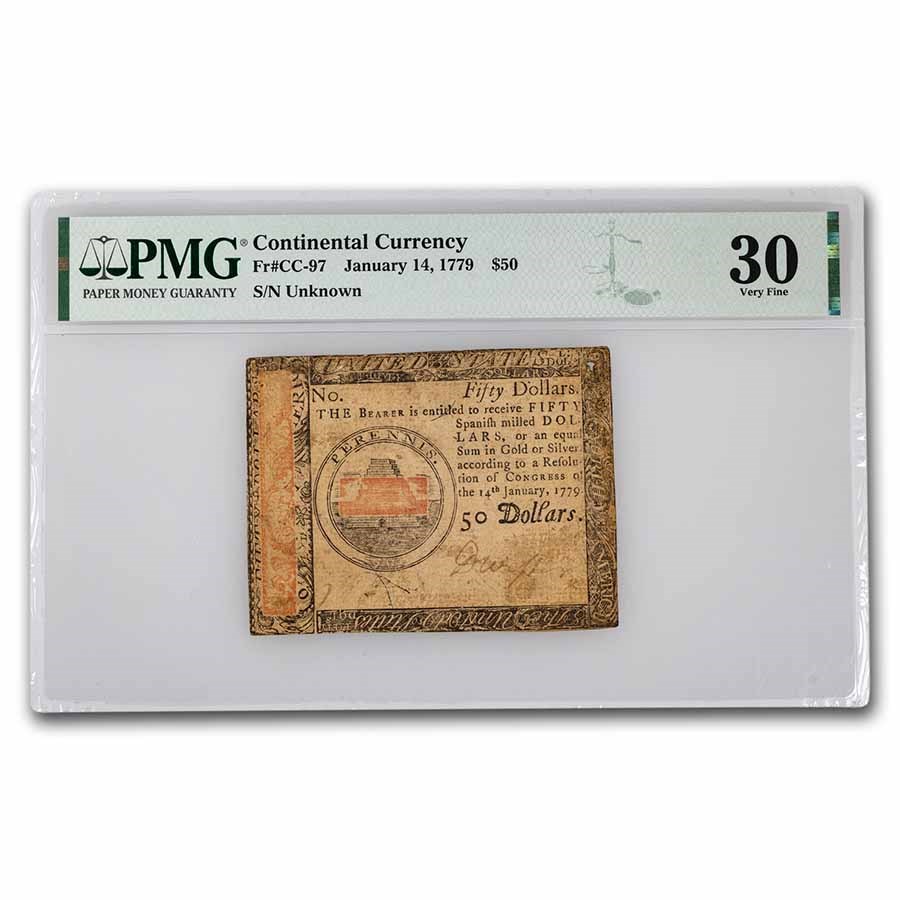 Buy 1779 $50 Continental Currency 1/14/79 VF-30 PMG (Fr#CC-97) | APMEX