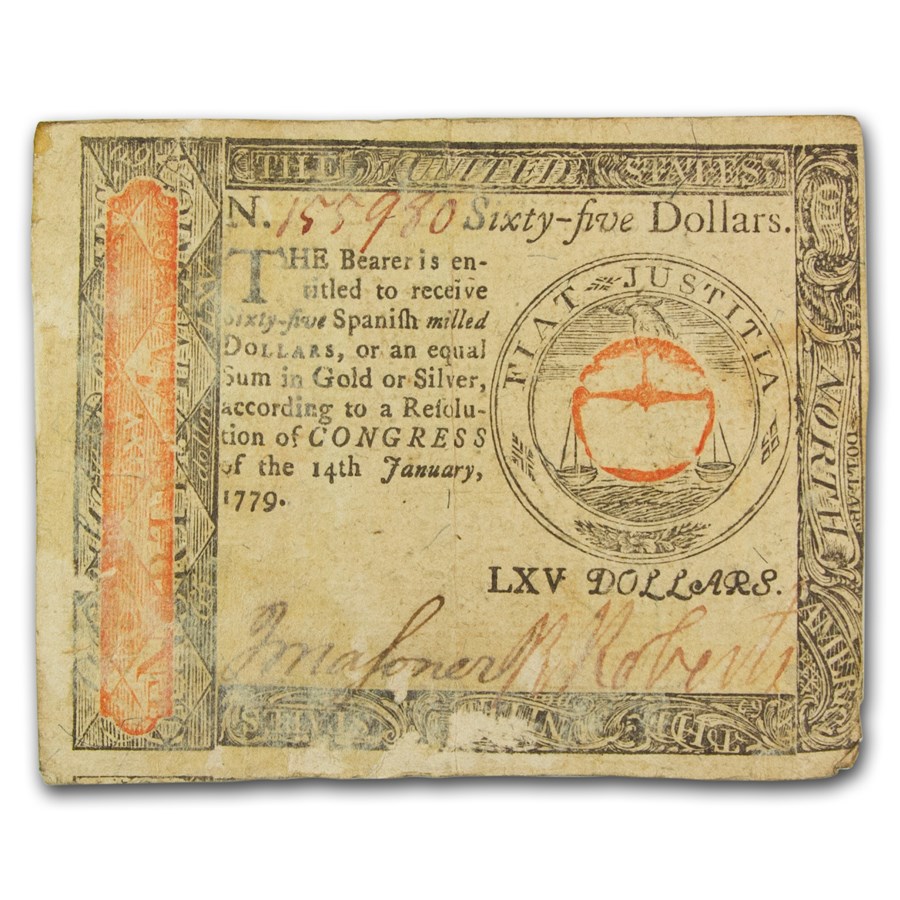 Buy 1779 $65 Continental Currency 1/14/79 Fine | APMEX