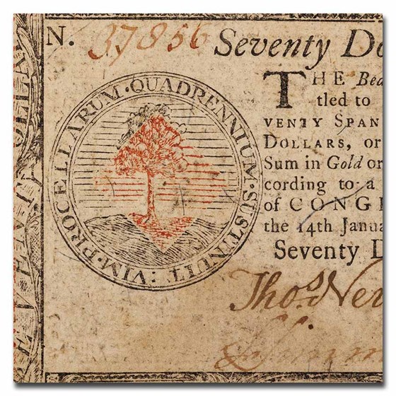 Buy 1779 $70 Continental Currency 1/14/79 AU-53 PMG (Fr#CC-101) | APMEX