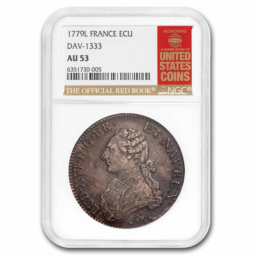 1779-L France Silver Ecu Louis XVI AU-53 NGC