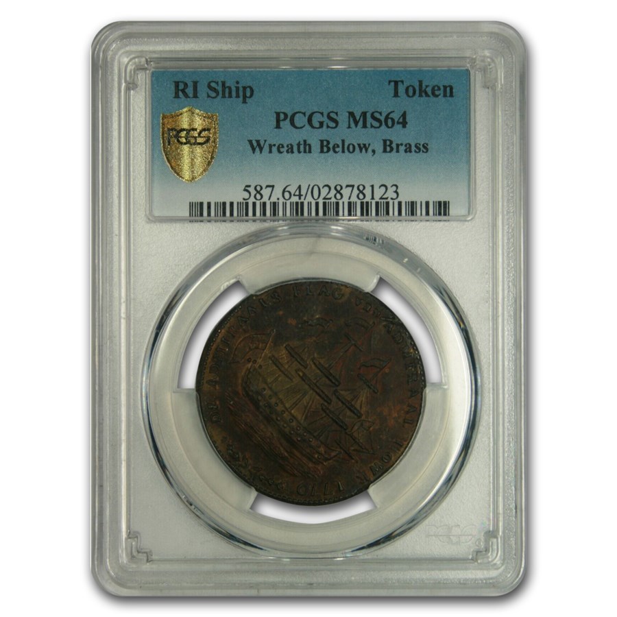 Buy 1779 Rhode Island Brass Ship Token MS-64 PCGS (Wreath Below) | APMEX