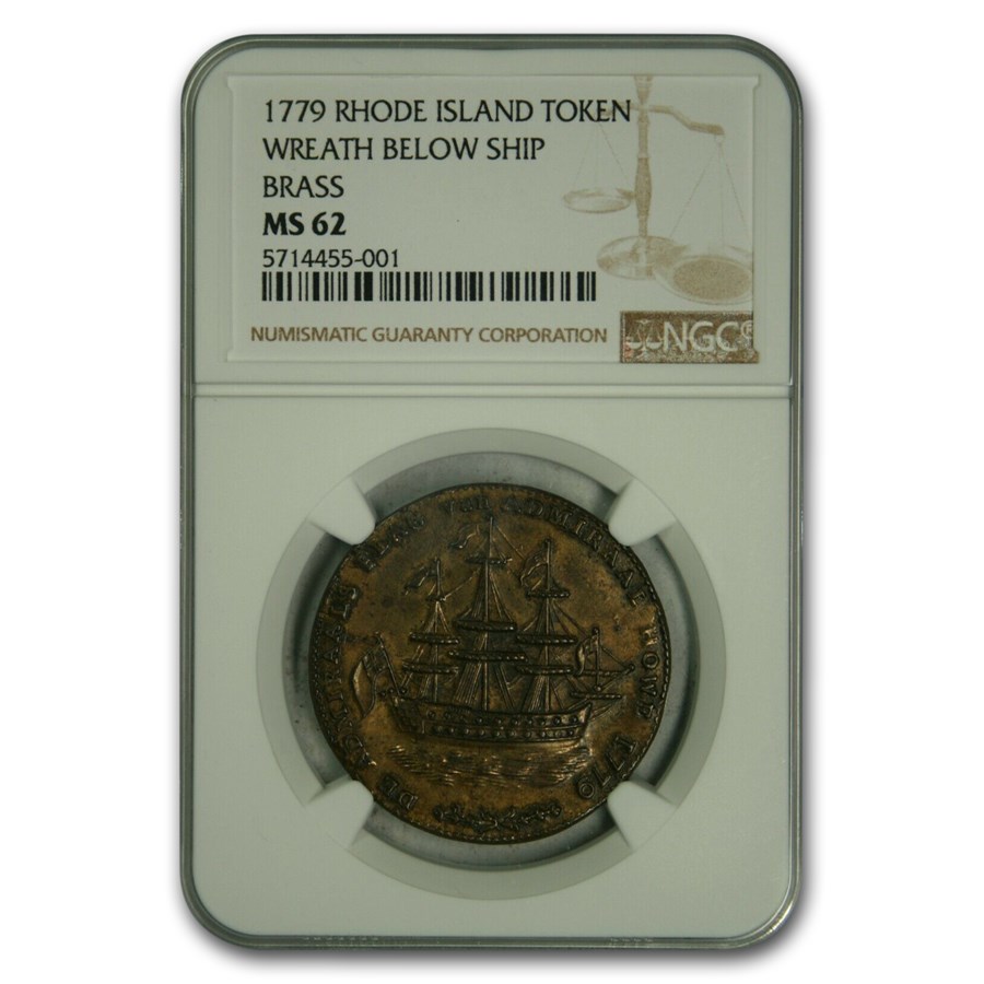 Buy 1779 Rhode Island Ship Token Colonial MS-62 NGC (Brass) | APMEX