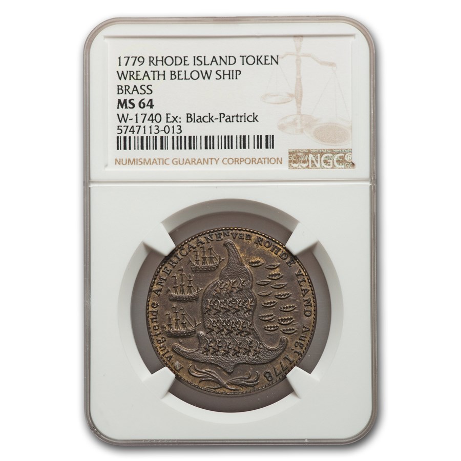 Buy 1779 Rhode Island Ship Token Colonial MS-65 NGC (Brass) | APMEX