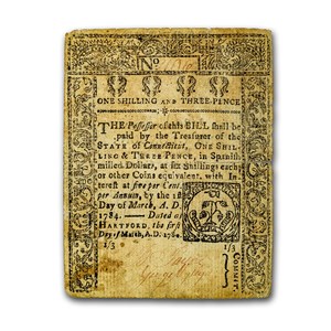 Buy 1780 1 Shilling, 3 Pence Connecticut 3/1/1780 Fine Cancelled | APMEX