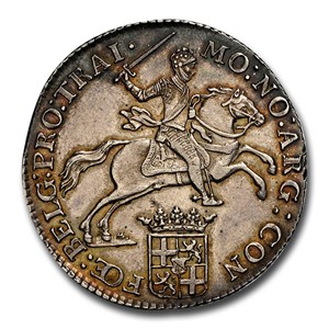 1780 Netherlands Silver 1/2 Ducaton AU-58 NGC
